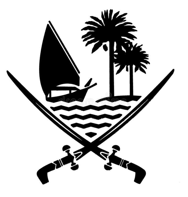 Coat of arms of Qatar stock illustration. Illustration of arab - 265927658