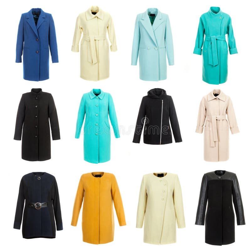 Coat Collection on the Background Stock Image - Image of autumn ...