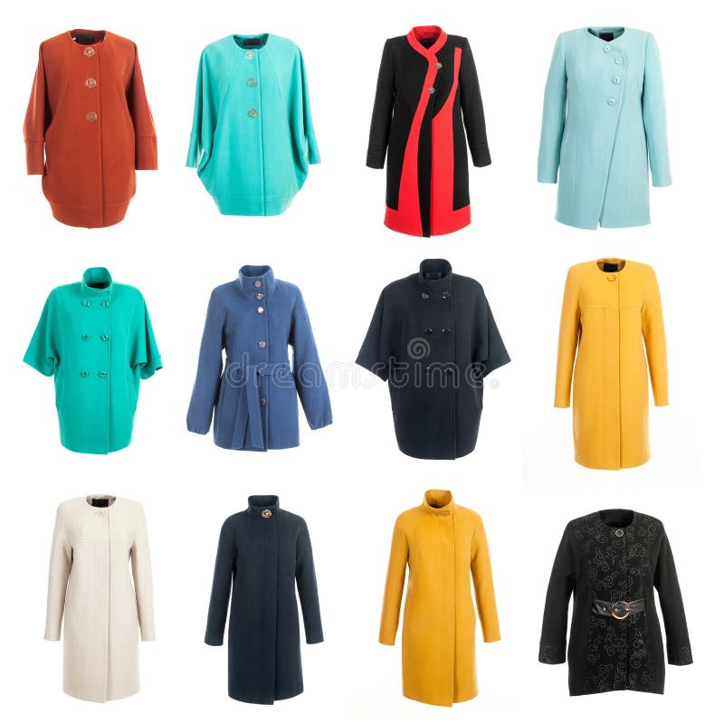 Coat Collection on the Background Stock Image - Image of autumn ...