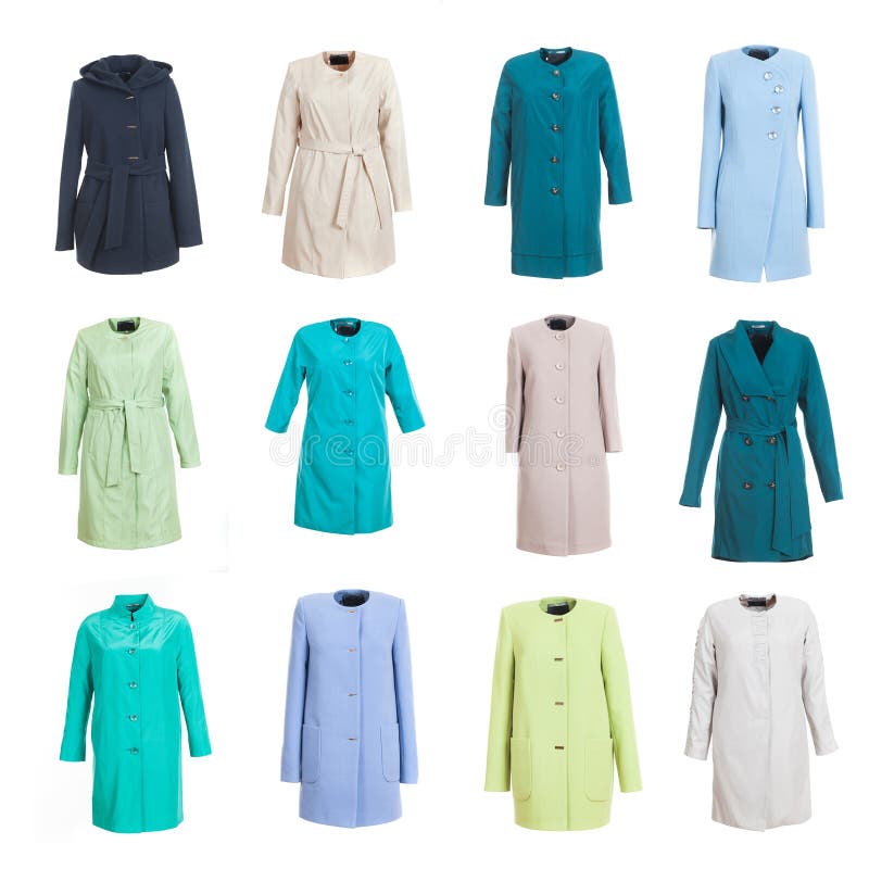 Coat Collection on the Background Stock Image - Image of autumn ...