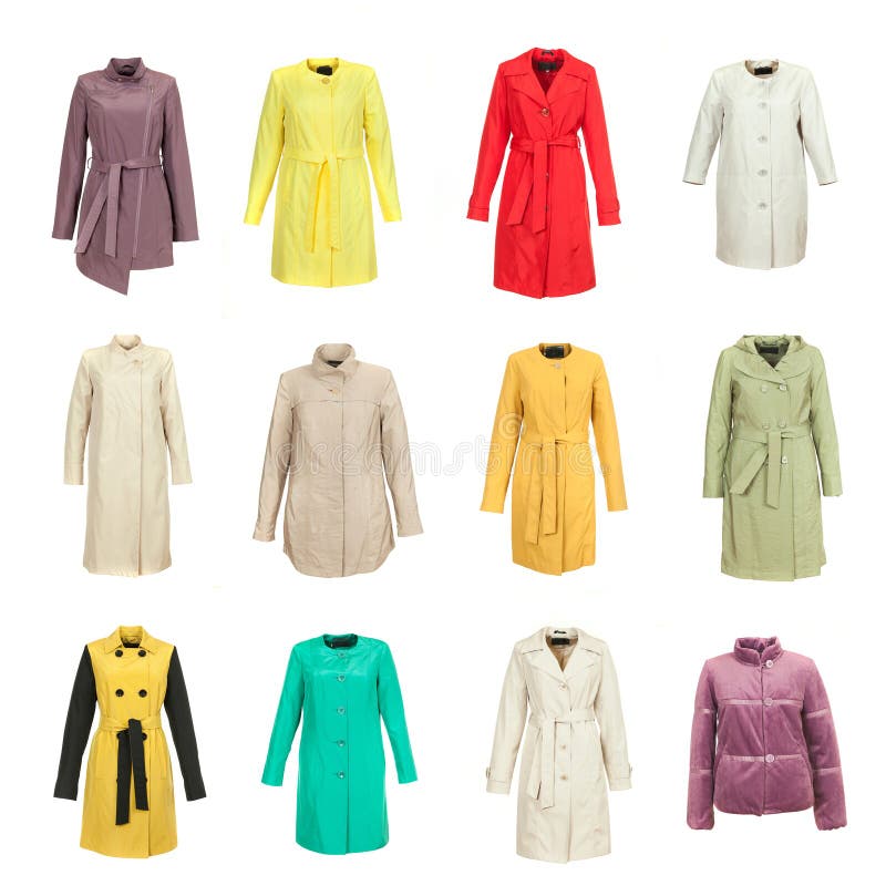 Coat Collection on the Background Stock Image - Image of autumn ...