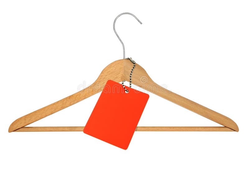Coat Hanger and Blank Price Tag Stock Image - Image of gifttag, hanger ...