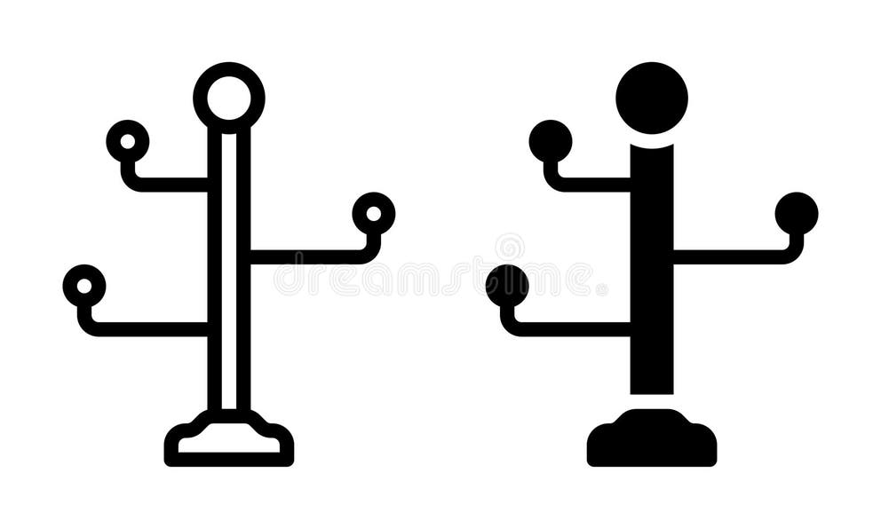 Coat Hanger Icon with Outline and Glyph Style. Stock Vector ...
