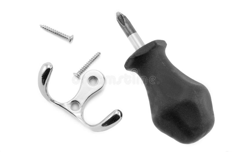 Coat hook and fasteners stock photo. Image of work, chrome - 47704180