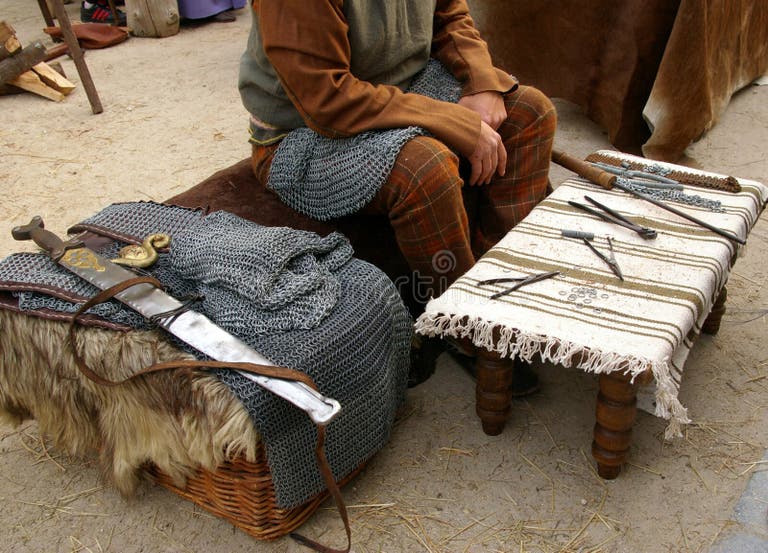 Coat of Mail Manufacturing. Stock Photo - Image of armor, chain: 21873318