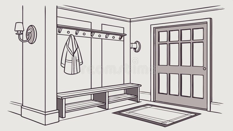 Coat Rack and Entryway, Home Interior Vector Design. Vector Design ...