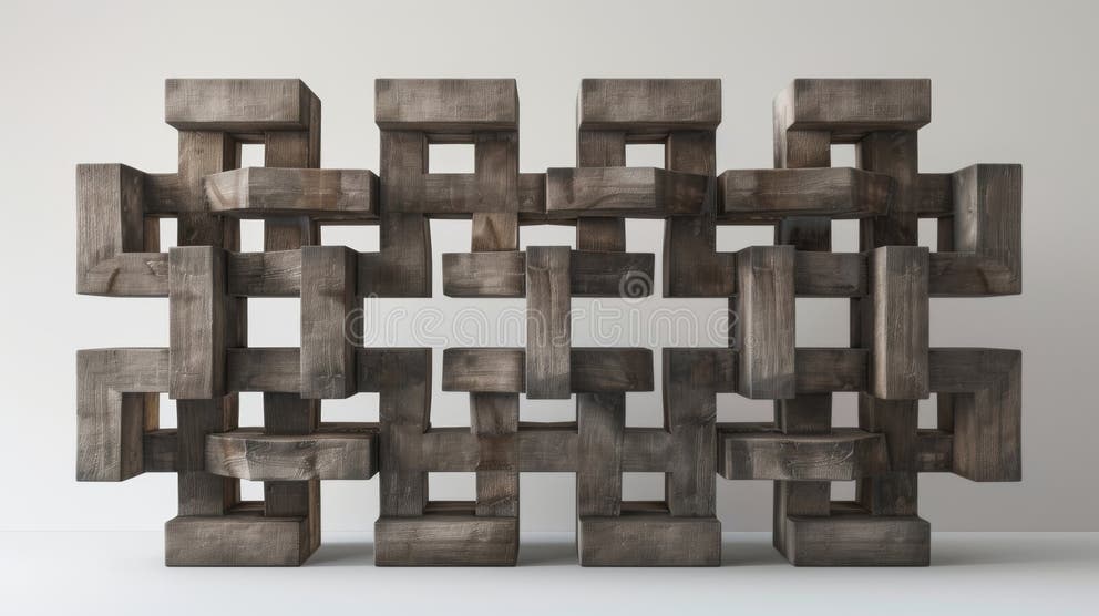 A Coat Rack Resembling a 3D Puzzle with Interlocking Square Pieces ...