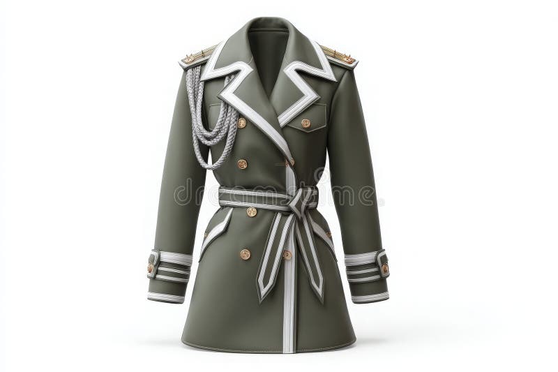Military-inspired Coat Featuring a Unique Design and Detailing for ...