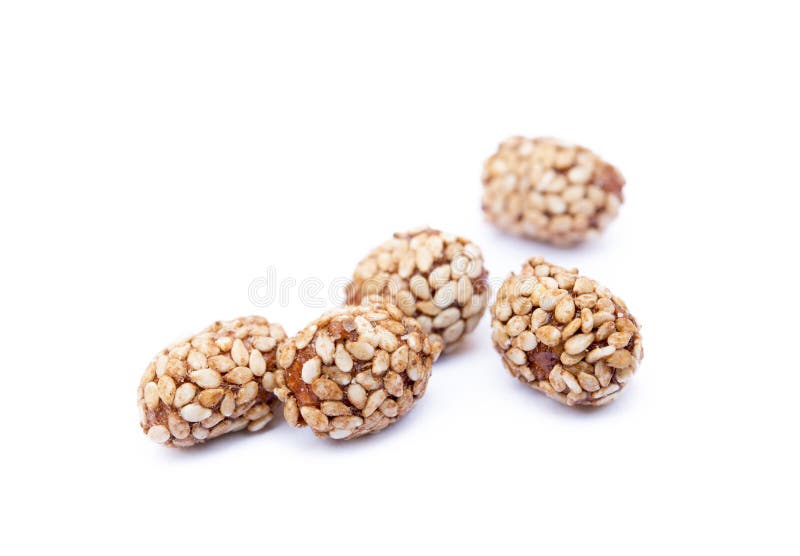 Coated peanuts with sesame stock image. Image of group - 127918595