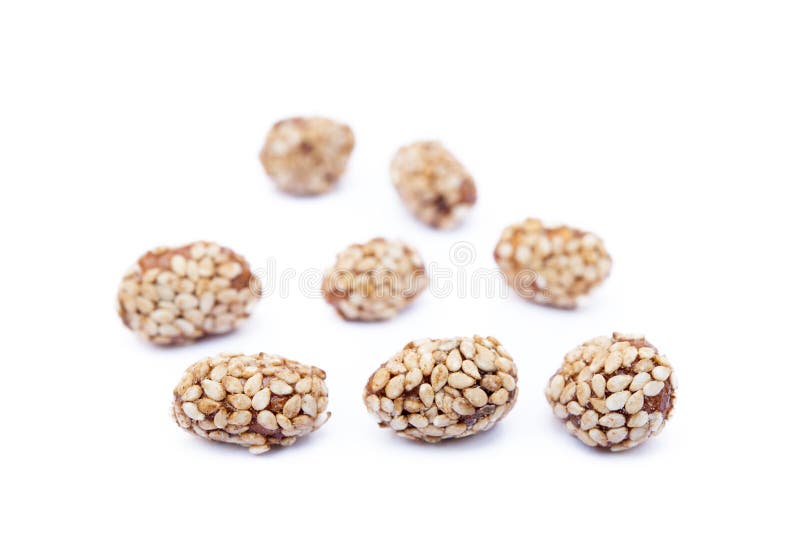 Coated peanuts with sesame stock image. Image of epicure - 129179057