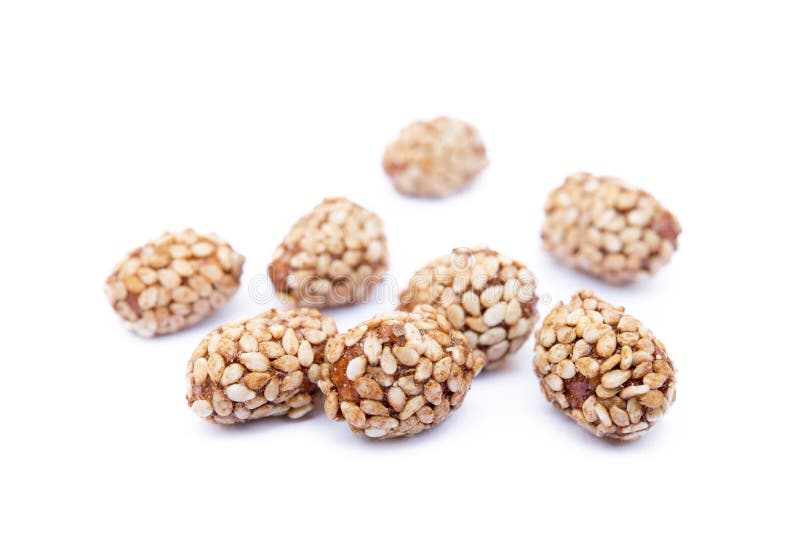 Coated peanuts with sesame stock photo. Image of glaze - 127918520