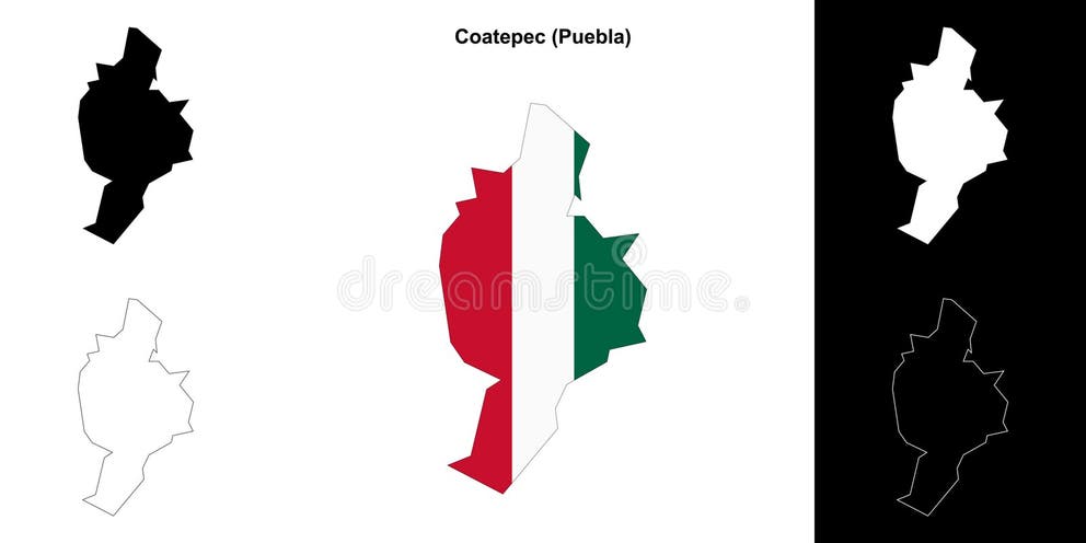 Coatepec outline map stock vector. Illustration of coatepec - 379919453