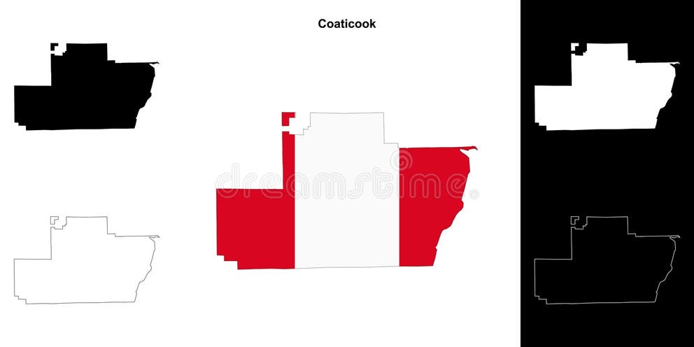 Coaticook outline map stock vector. Illustration of design - 361008965
