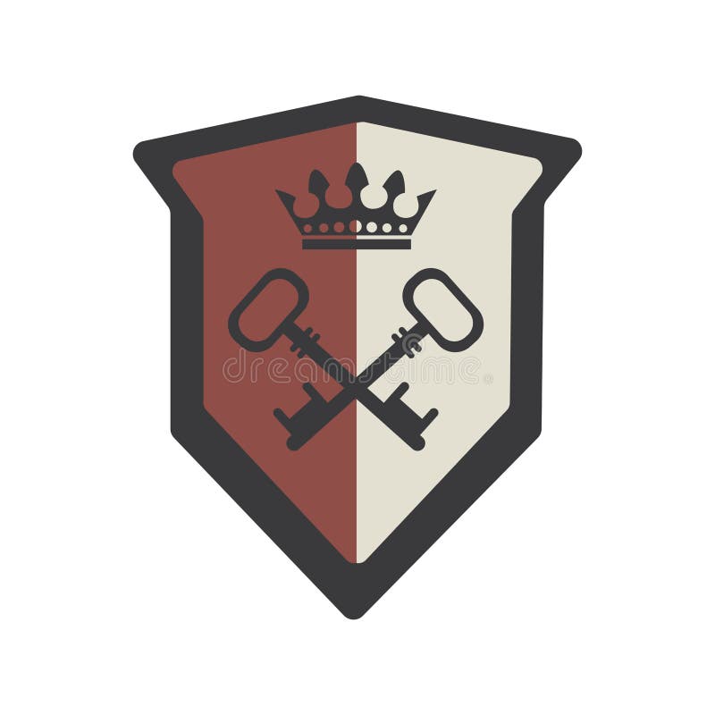 Shield with keys stock vector. Illustration of isolated - 219050293