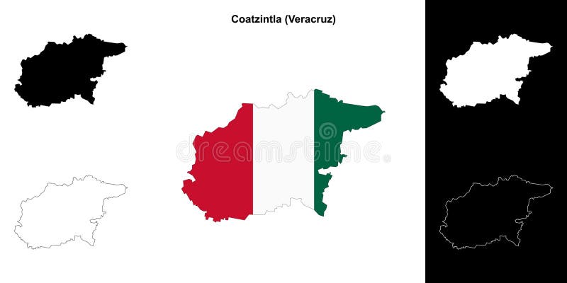Coatzintla Outline Map Stock Illustrations – 1 Coatzintla Outline Map ...