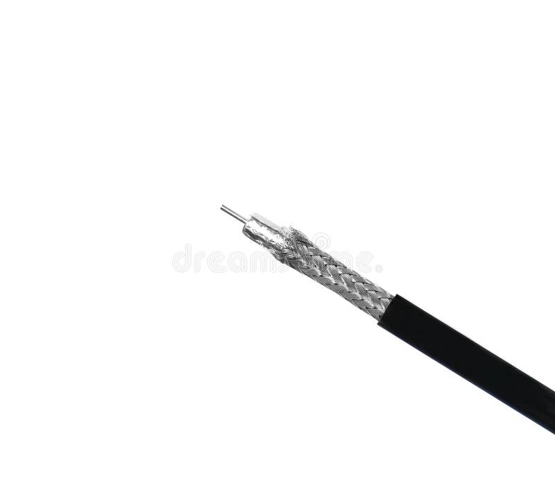 White Coax Cable for Satelite Cable Video Audio Connections Stock Image ...