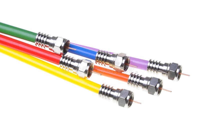 Coaxial Cables with Connectors Stock Image - Image of broadcasting ...