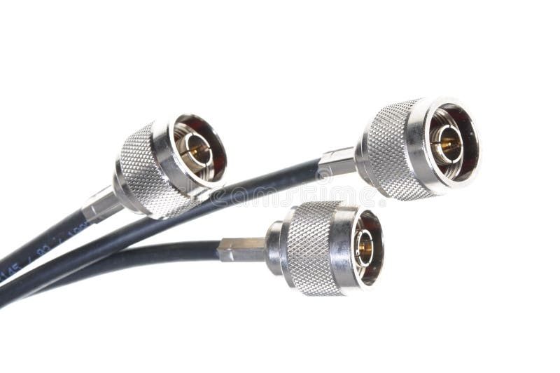 CATV Connectors and Coaxial Cable Stock Photo - Image of detail, coax ...