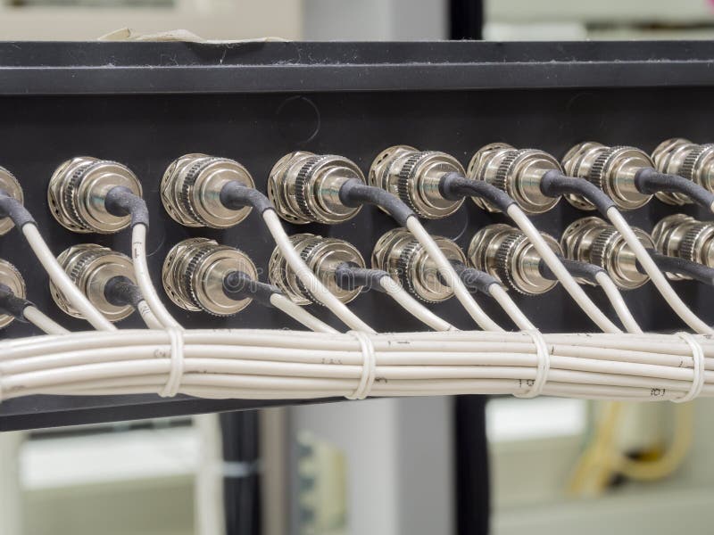 Coaxial Connectors on Panel on Patch Panel Stock Image - Image of metal ...
