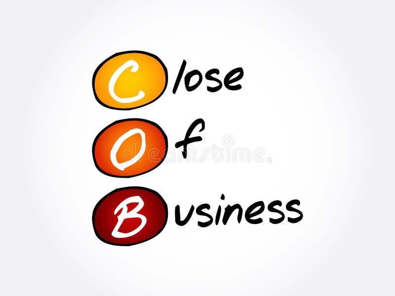 COB â€“ Close of Business Acronym Stock Illustration - Illustration of ...