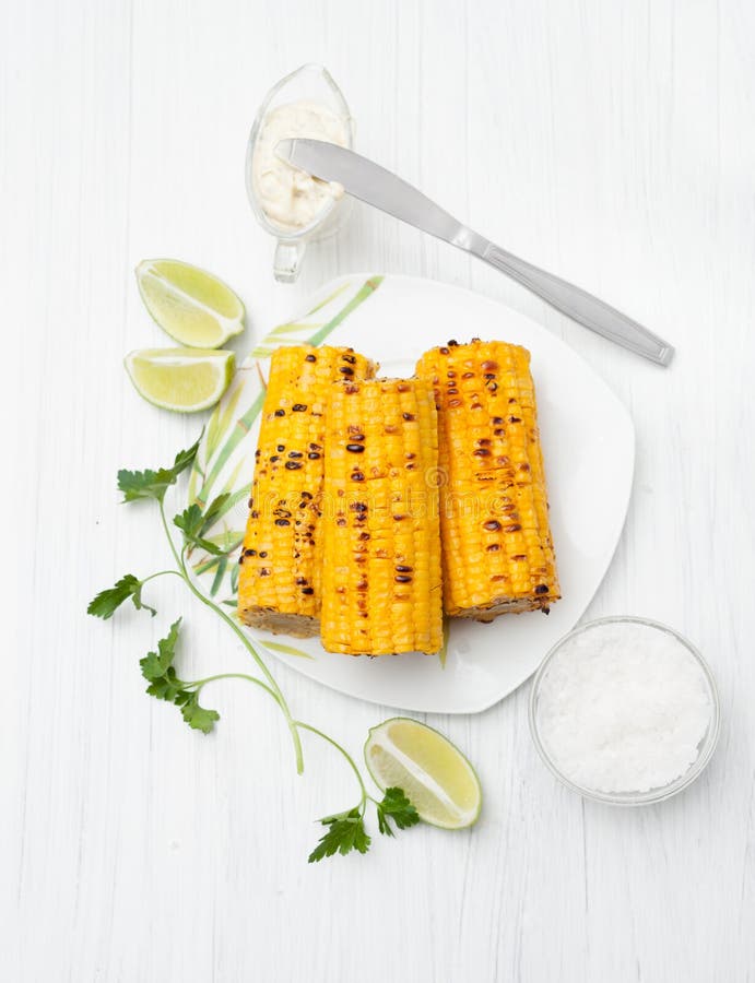 The cob cooked corn stock image. Image of pepper, corn - 70491167
