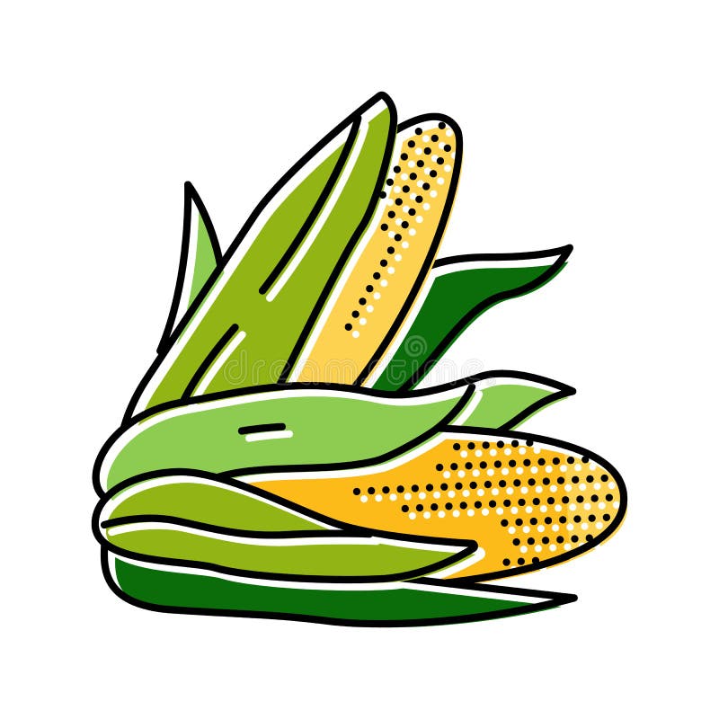 Cob Corn Leaf Color Icon Vector Illustration Stock Vector ...