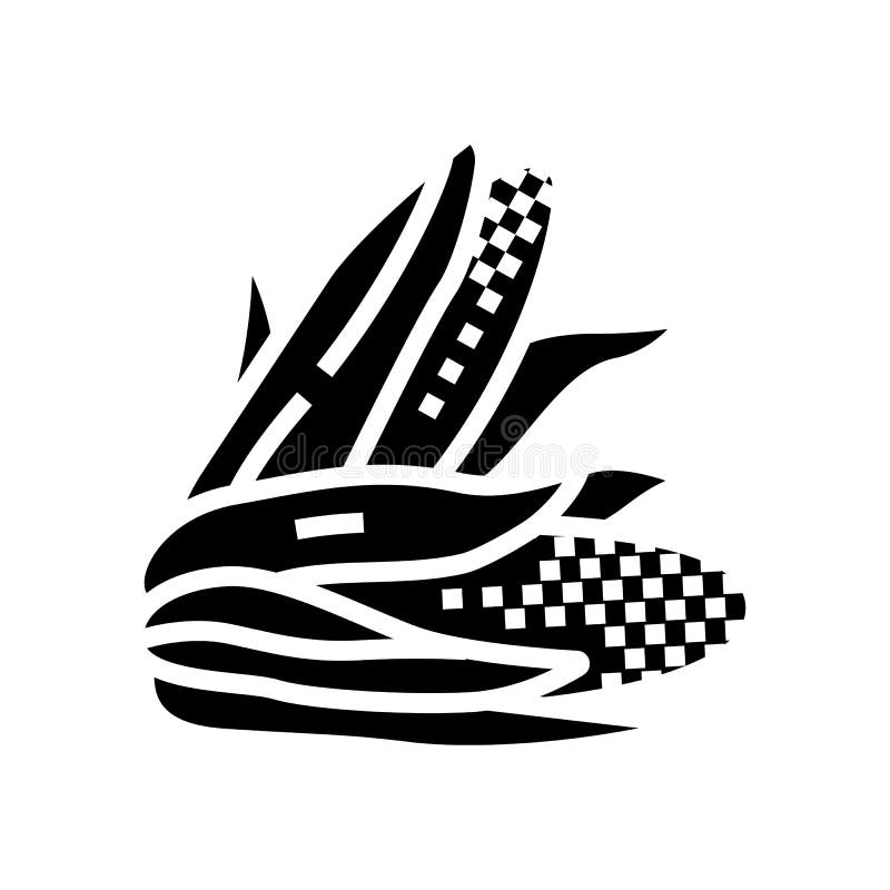 Cob Corn Leaf Glyph Icon Vector Illustration Stock Illustration ...