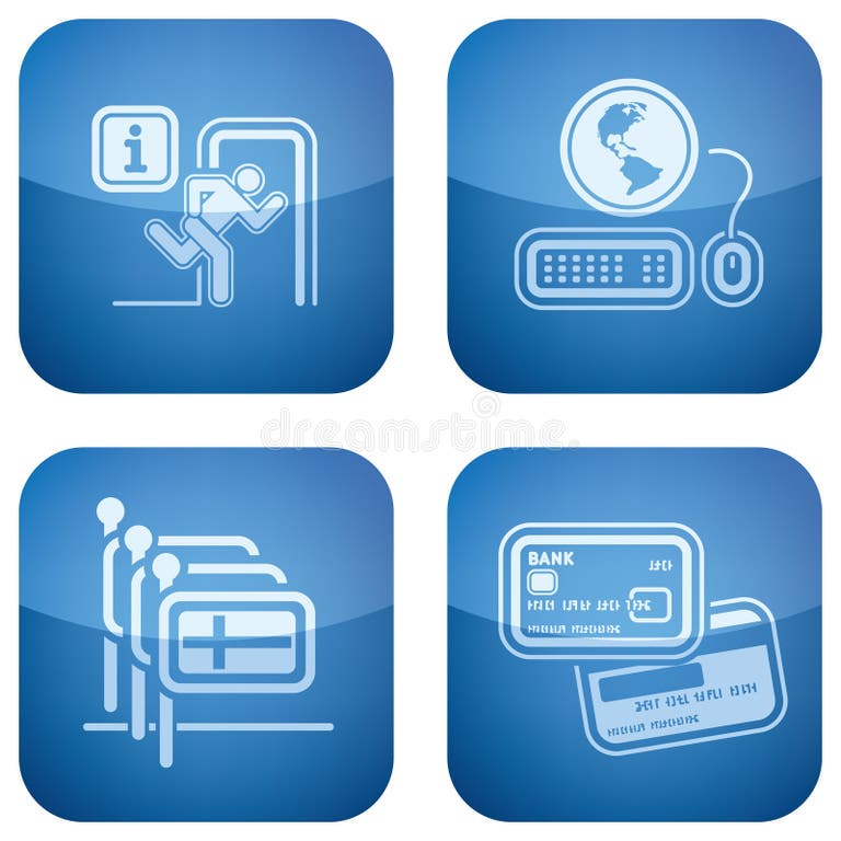 Cobalt 2D Squared Icons Set: Hotel Stock Vector - Illustration of info ...