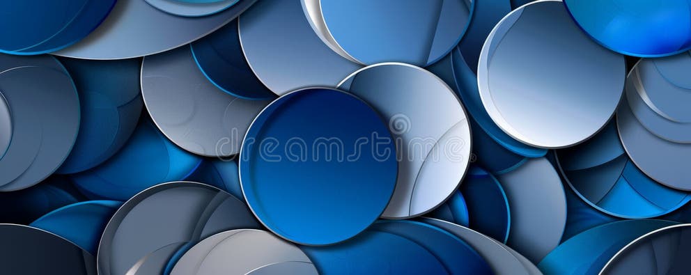 A Cobalt Abstract Background Featuring Smooth, Overlapping Circles in Various Shades of Blue and ...