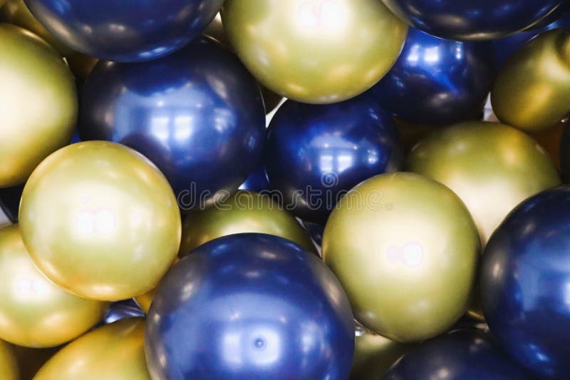 Cobalt Blue and Gold Balloons Stock Image - Image of blue, ball: 270578457
