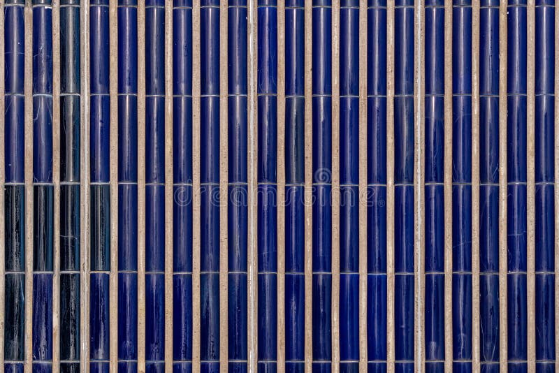 Cobalt Blue Mosaic Wall in Sunlight Stock Image - Image of tiles ...