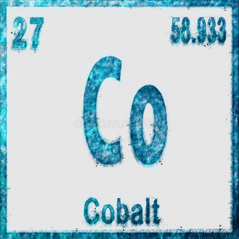 Cobalt Chemical Element Blue on White Stock Illustration - Illustration ...