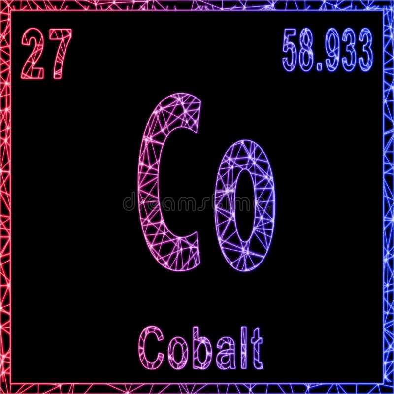 Cobalt Chemical Element. Chemical Symbol with Atomic Number and Atomic ...