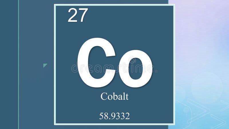Cobalt Chemical Element Symbol on Blue Solid and Gradient Background ...
