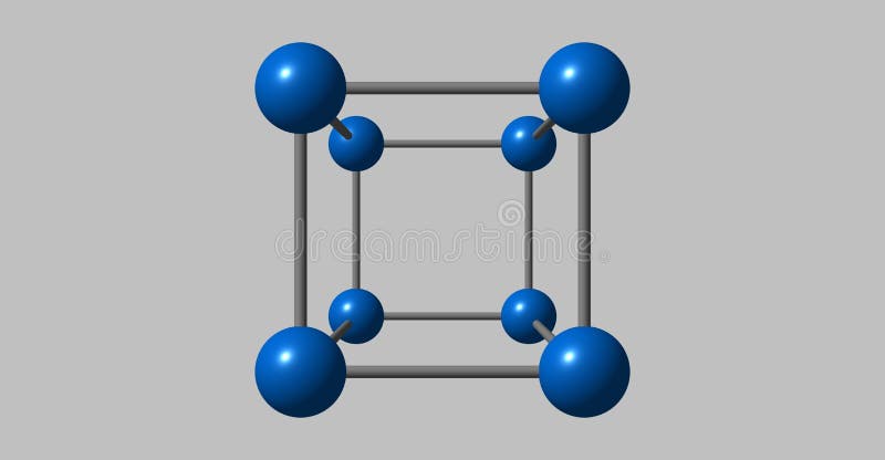 Cobalt Crystal Structure Isolated on Grey Stock Illustration ...