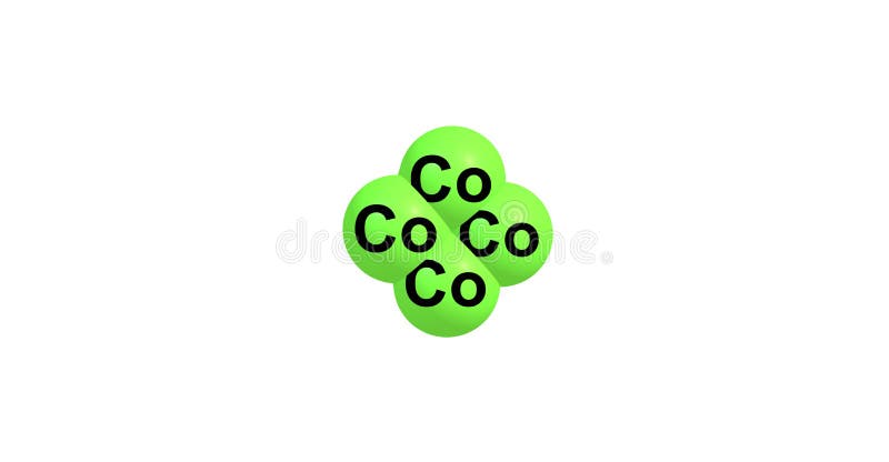 Cobalt Crystal Structure Isolated on White Stock Illustration ...