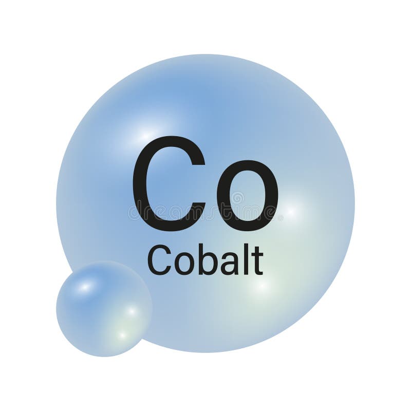 Cobalt Element Symbol. Blue Gradient Sphere. Chemical Icon Vector ...