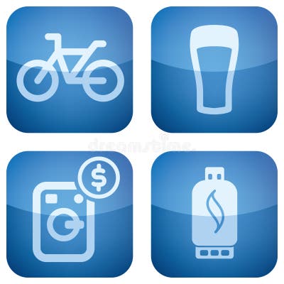 Cobalt Square 2D Icons Set stock vector. Illustration of square - 14113737