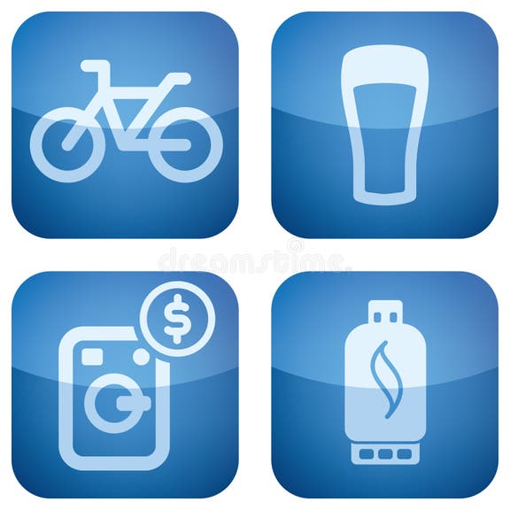 Cobalt Square 2D Icons Set stock vector. Illustration of square - 14113737