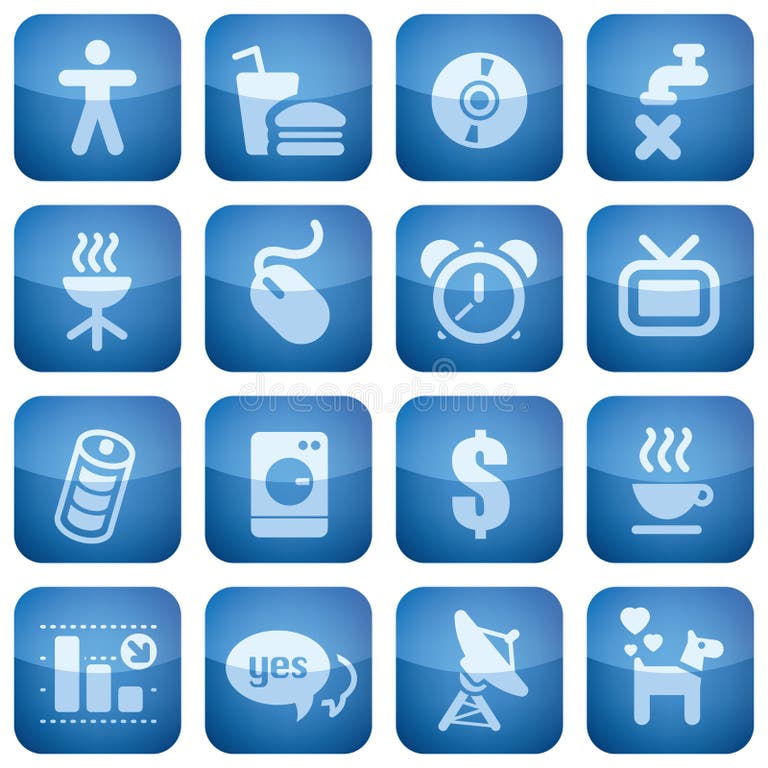 Cobalt Square 2D Set stock vector. Illustration of compact - 12856469