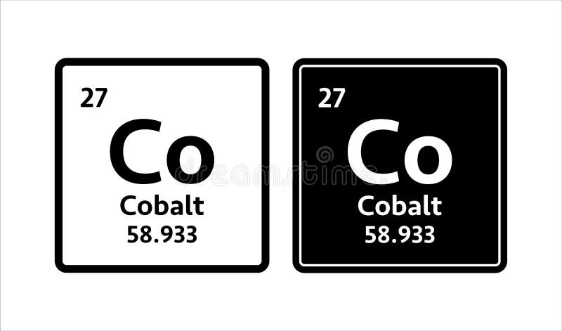 Cobalt Symbol. Chemical Element of the Periodic Table. Vector Stock ...