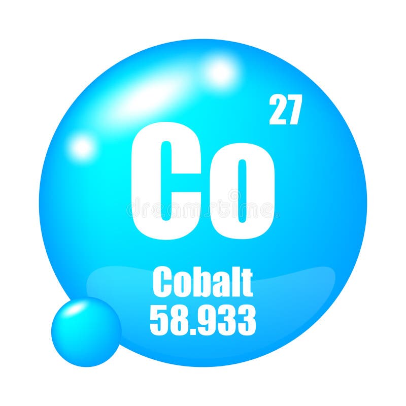 Cobalt Symbol Icon. Element Co 27. Atomic Mass 58.933. Vector Element ...