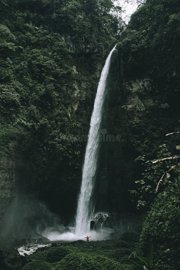 Coban Pelangi Waterfall stock image. Image of malang - 203580753