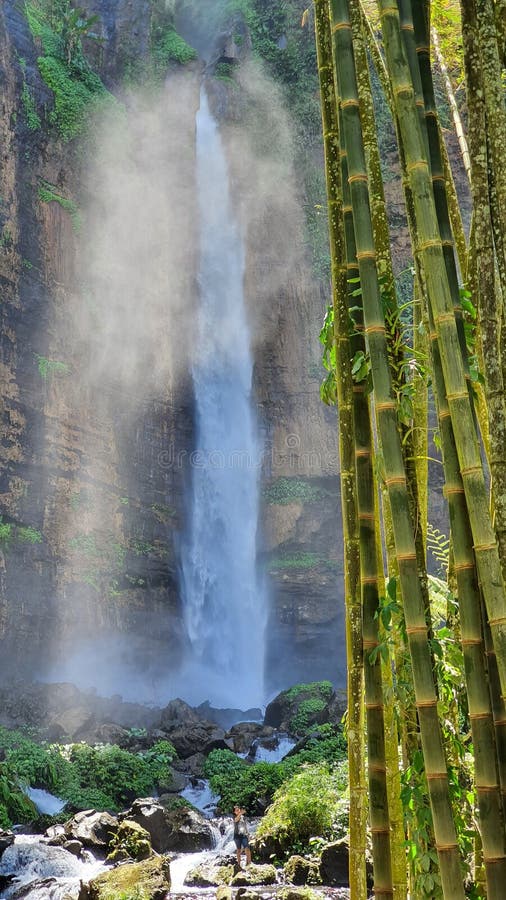 Kabut Pelangi Waterfall Lumajang Indonesia Stock Photo - Image of ...