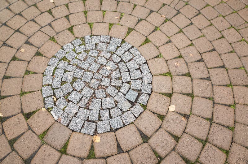 Round Cobblestone Pavement Background Stock Photo - Image of area, city ...