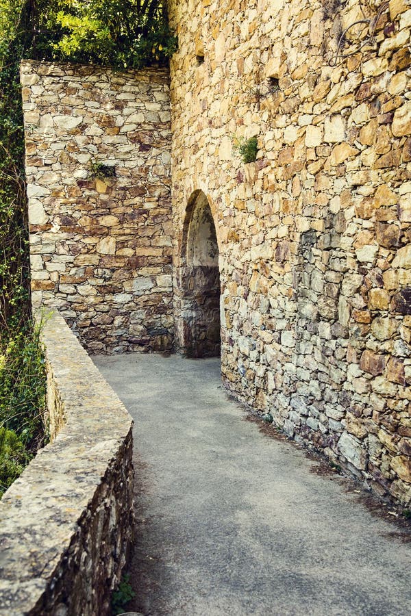 Cobble Stone Path on a Medieval Gate Fortress Stock Photo - Image of ...