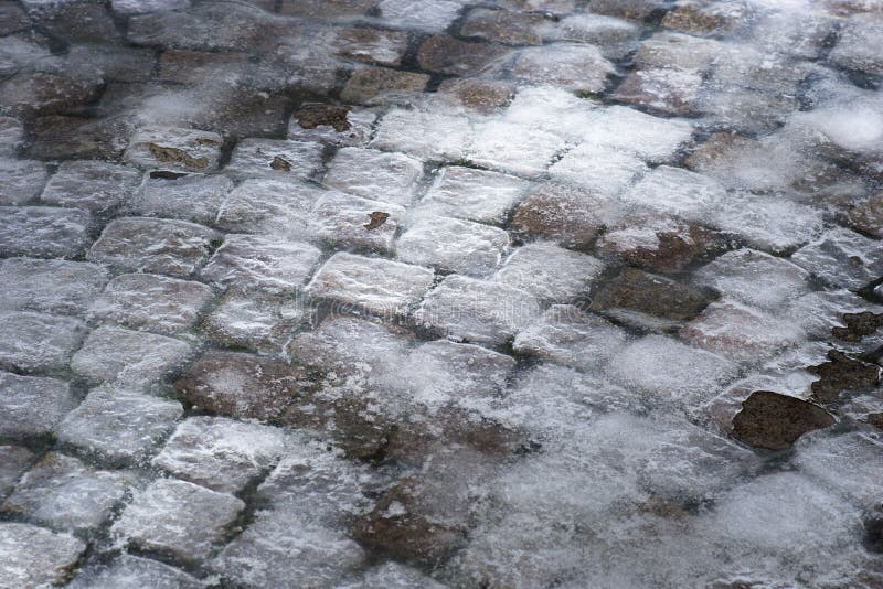Cobble Stones Covered in Ice Stock Photo - Image of close, cold: 49124846