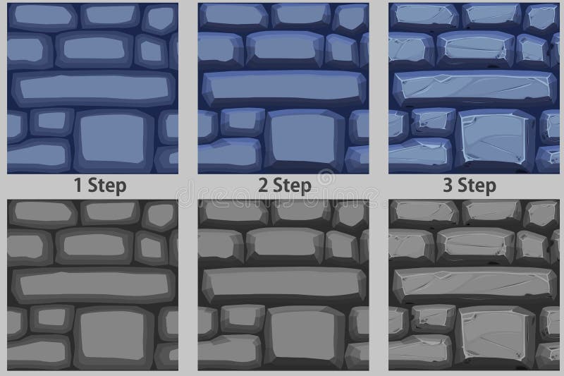 Cobble Stones Seamless Pattern, Drawing Step by Step Texture Paving ...