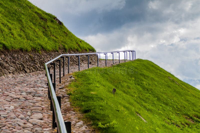 Cobbled Path To the Upper Castle in Vilnius, Lithuan Stock Image ...