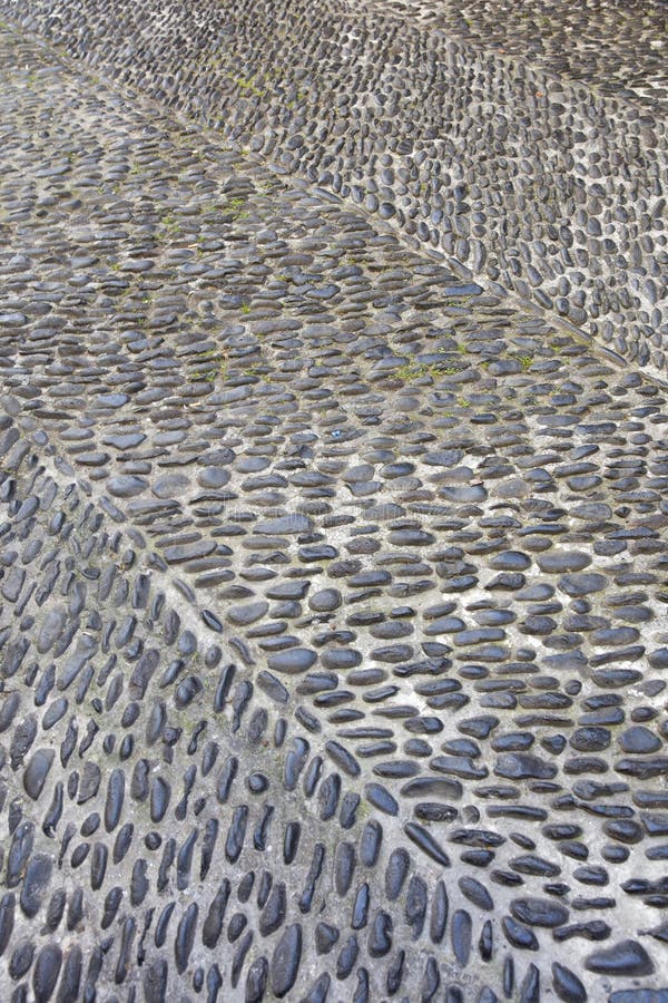 Cobbled Pavement Made of Rounded Pebbles Stock Photo - Image of ...